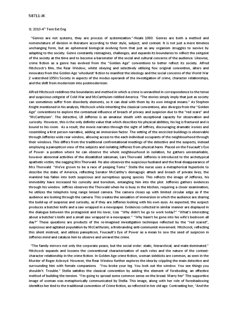 Rear Window Essay Fin | PDF