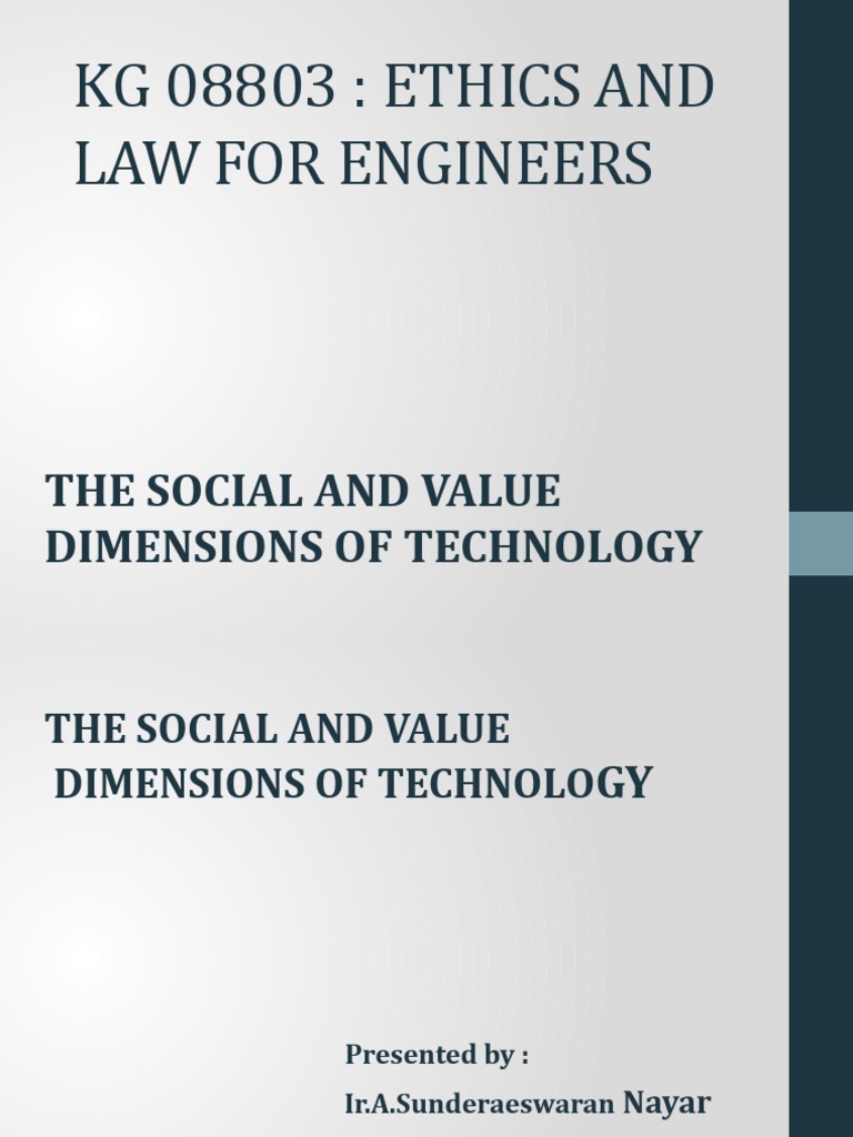 E - L 5 - Social - Value Dimensions of Technology | PDF