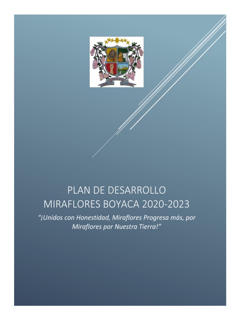 Plan de Desarrollo Municipal 20202023 Miraflores Boyaca | PDF