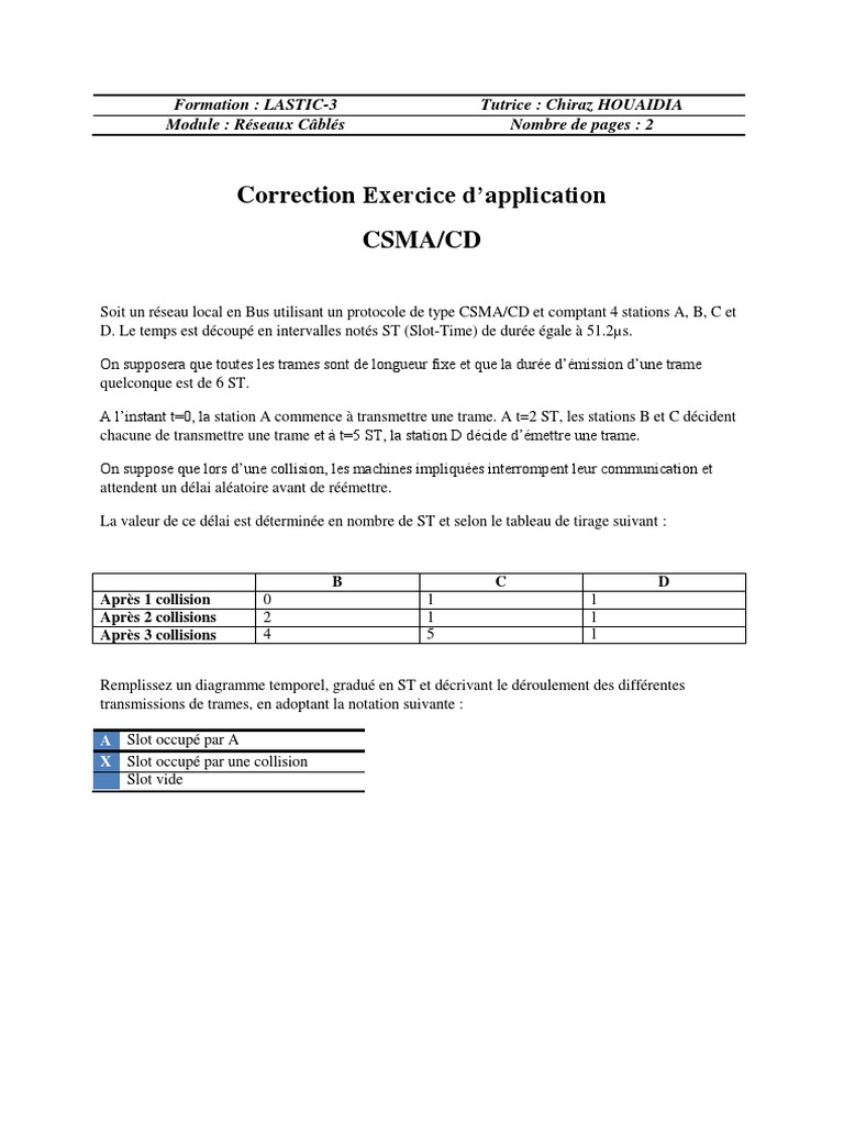 Correction Exercice CSMA CD | PDF
