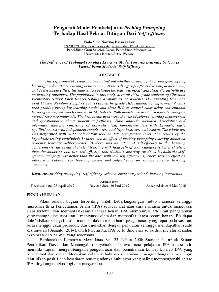 Model Pembelajaran Problem Prompting | PDF | Statistics | Behavior ...