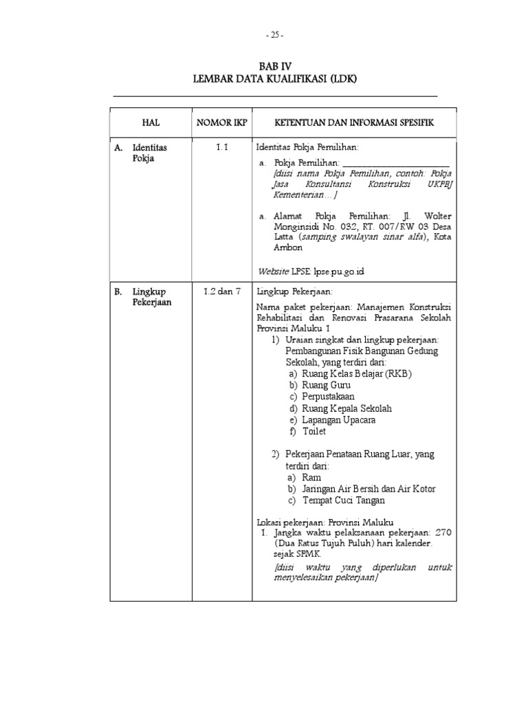 Bab Iv Lembar Data Kualifikasi Ldk Pdf