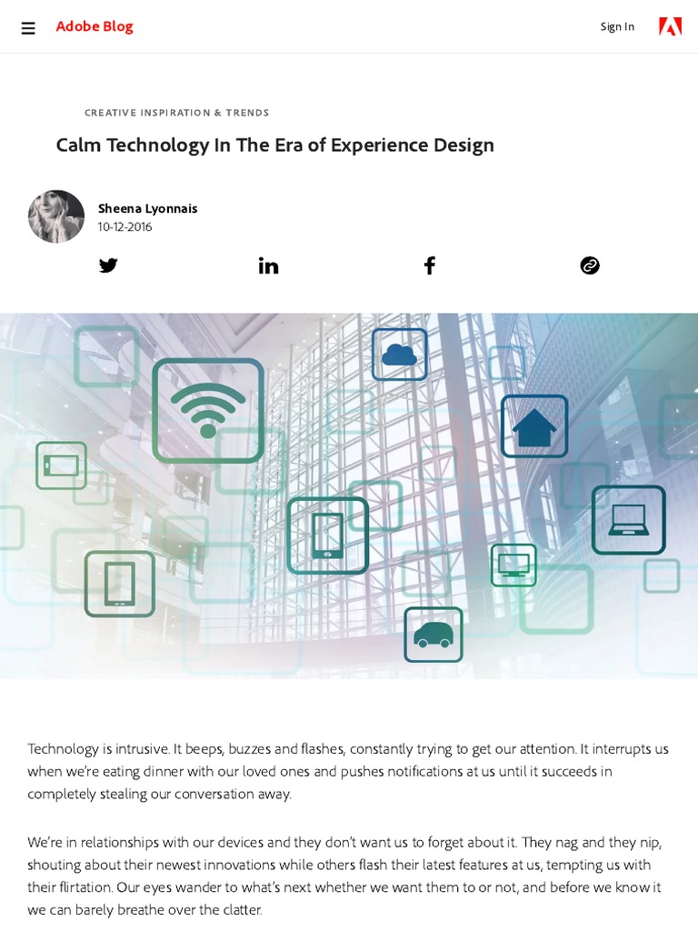 Calm Technology in The Era of Experience Design | PDF