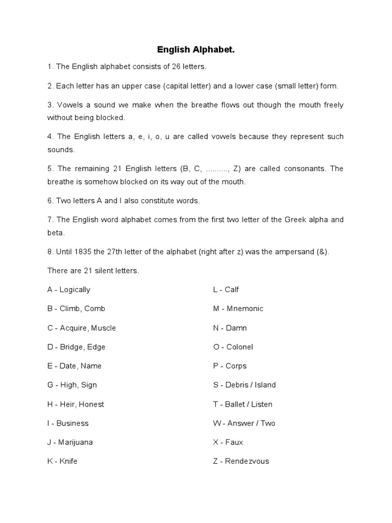 English Alphabet | PDF