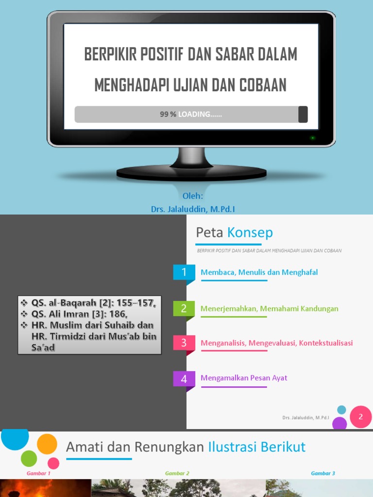 Berpikir Positif Dan Sabar Dalam Menghadapi Ujian Dan Cobaan | PDF
