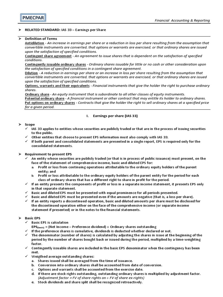 FAR-Book-value-and-Earnings-per-Share Lecture & MC FINAL | PDF ...
