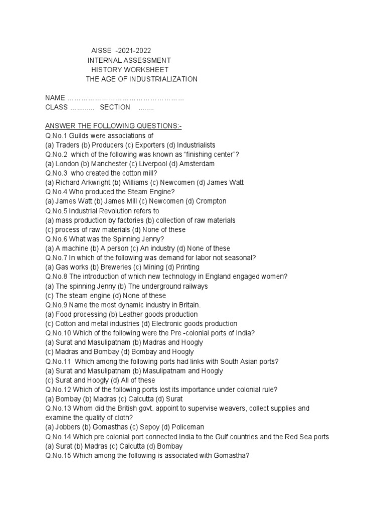 History Worksheet | PDF