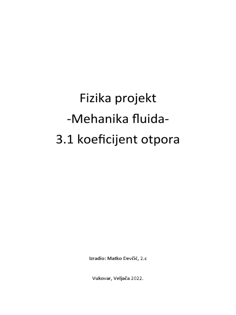Fizika Projekt | PDF