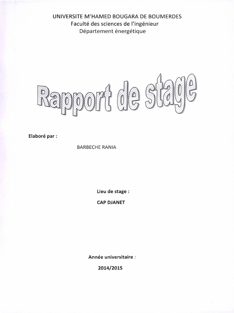 Rapport - de - Stage - Ras Djenat | PDF