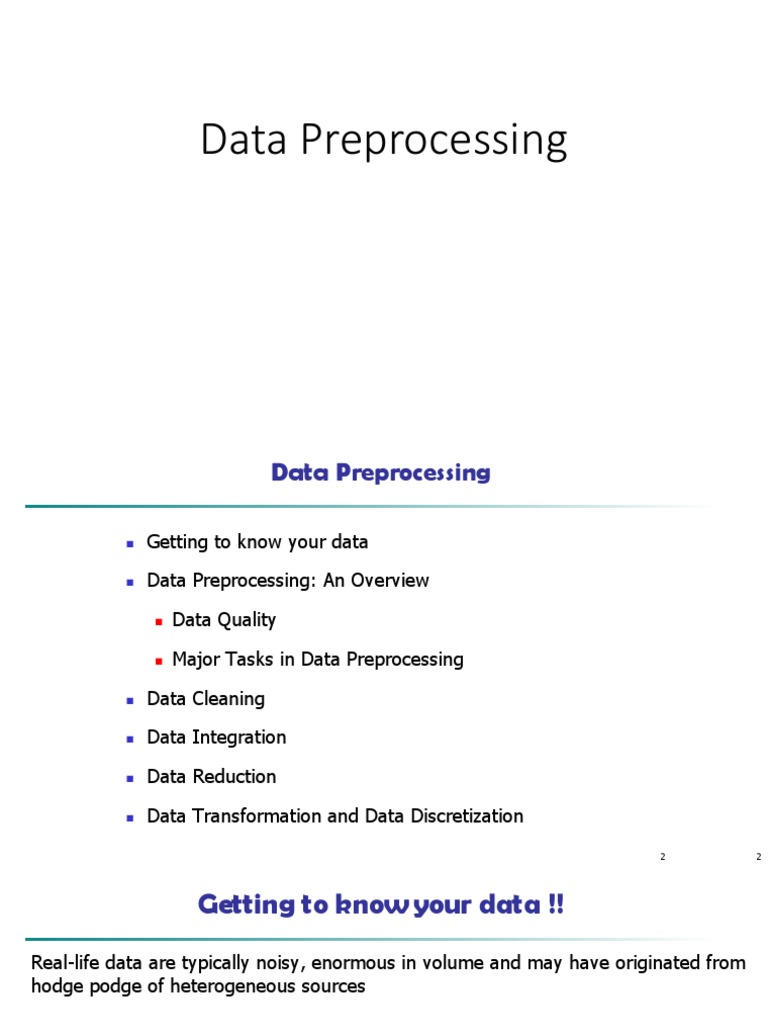 Data Preprocessing | PDF
