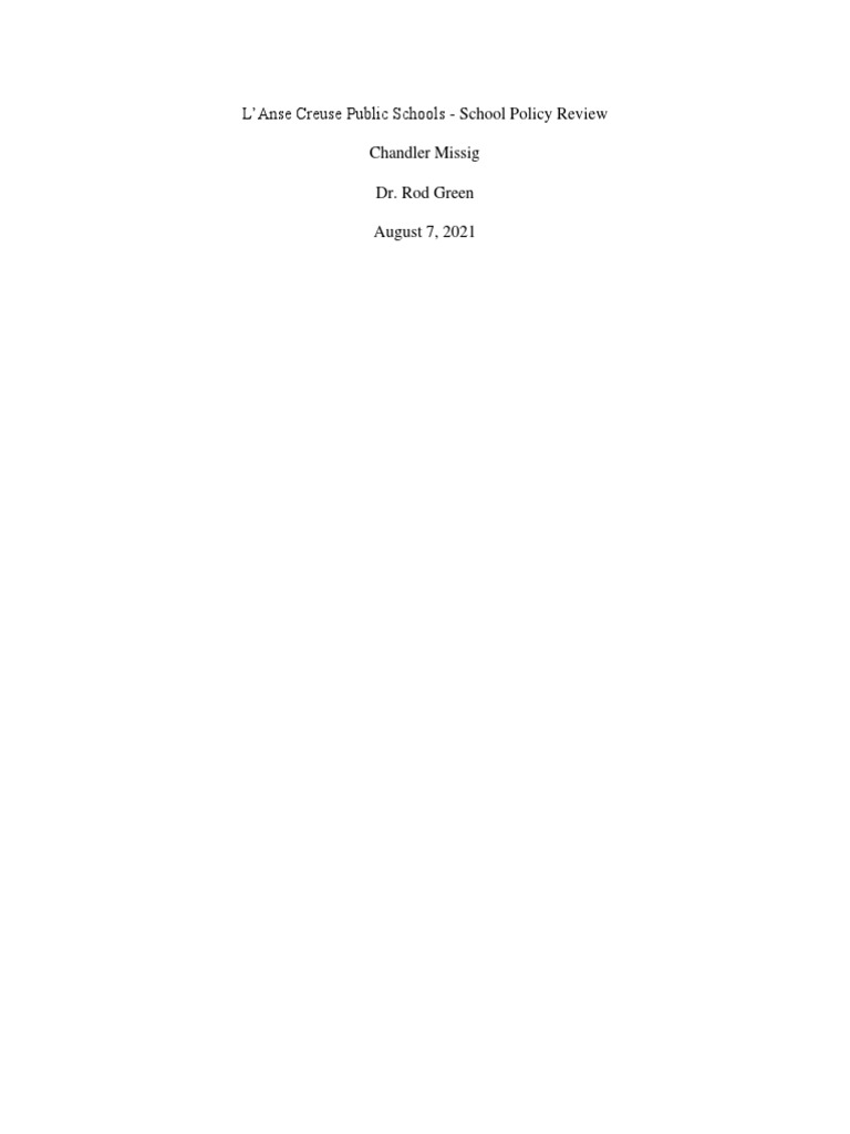 School Policy Review Missig PDF Employment Schools
