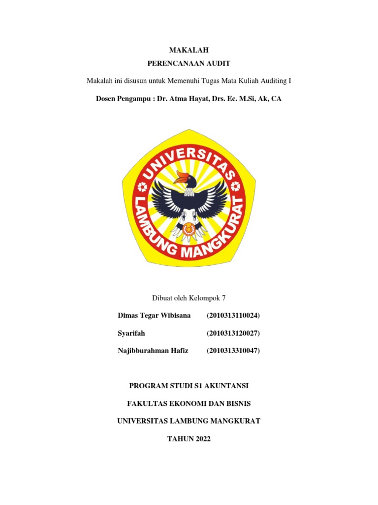 Makalah - Kelompok 7 - Perencanaan Audit | PDF