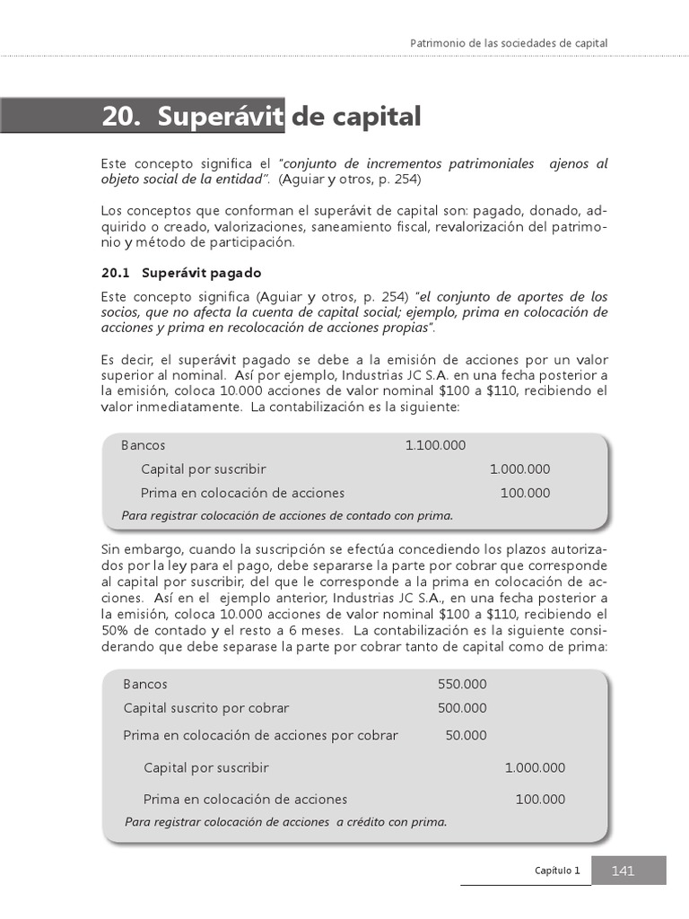 Superávit de Capital y su Contabilidad | PDF