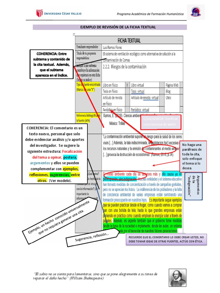 Ejemplo de Ficha Textual | PDF