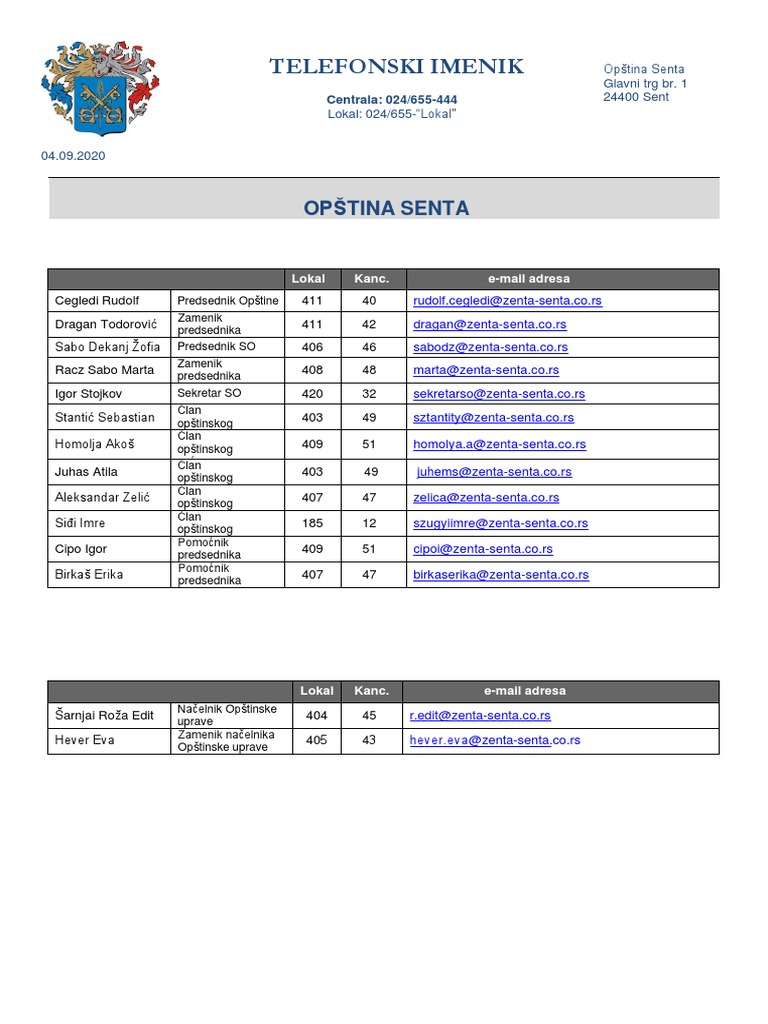 Tel Imenik 2020 | PDF