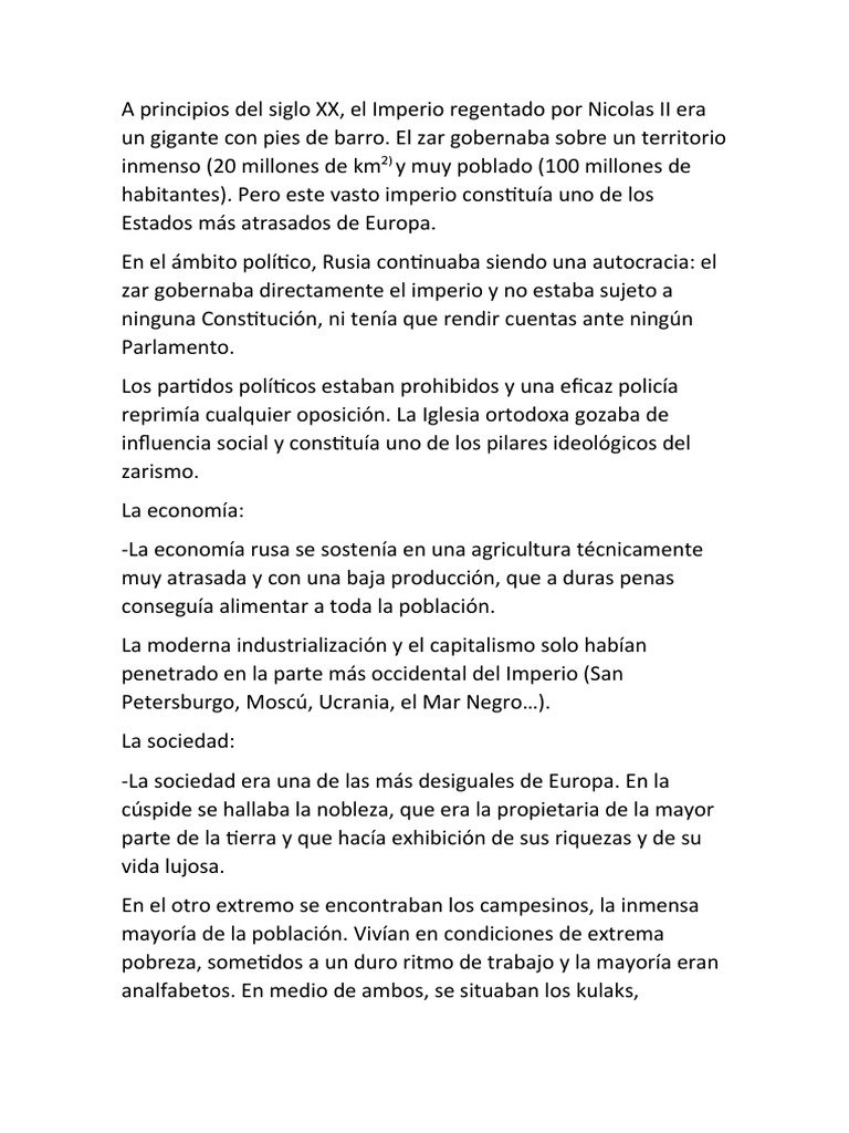 Tema 8. La Revolución Rusa y El Origen Del Estado Soviético (HMC) | PDF | Vladimir Lenin ...