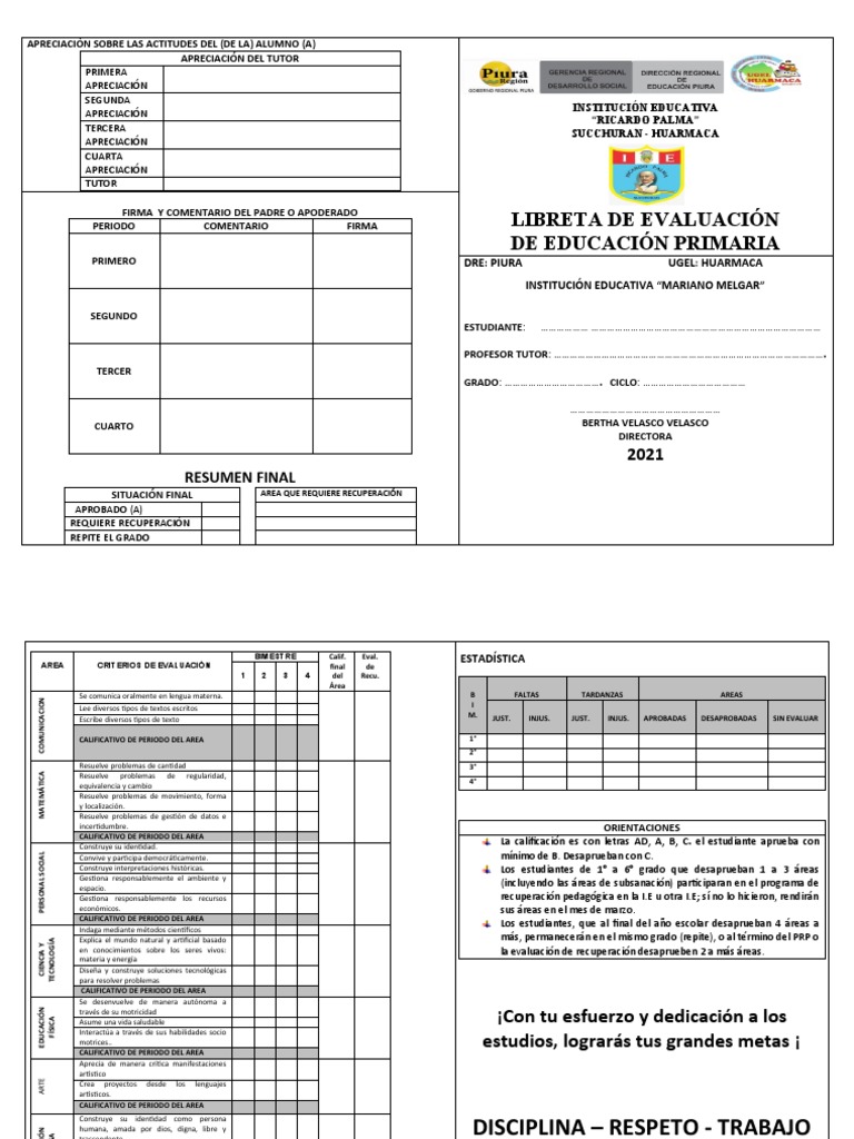Libretas PARA IMPRIMIR PRIMARIA | PDF