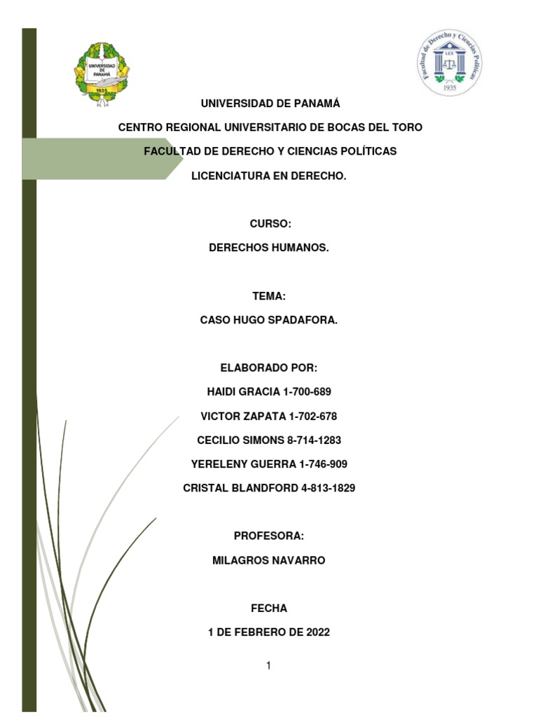 Caso Hugo Spadafora | PDF | Convenio europeo de derechos humanos | Panamá