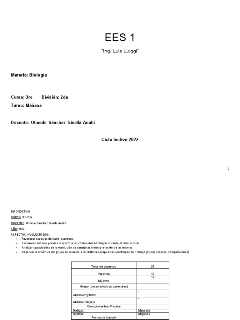 Planificacion 3ro 2da Ees1 2022 - Biología | PDF | Hormona | Sistema endocrino