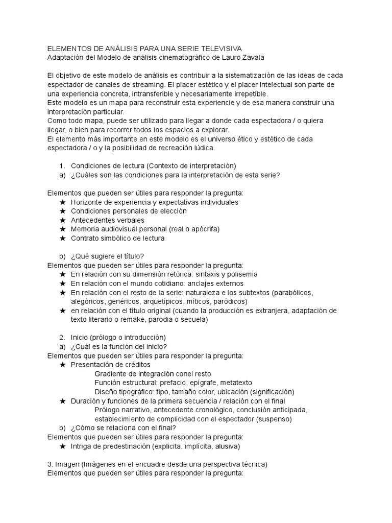 Análisis de Elementos en Series Televisivas | PDF | Suspense (Género ...