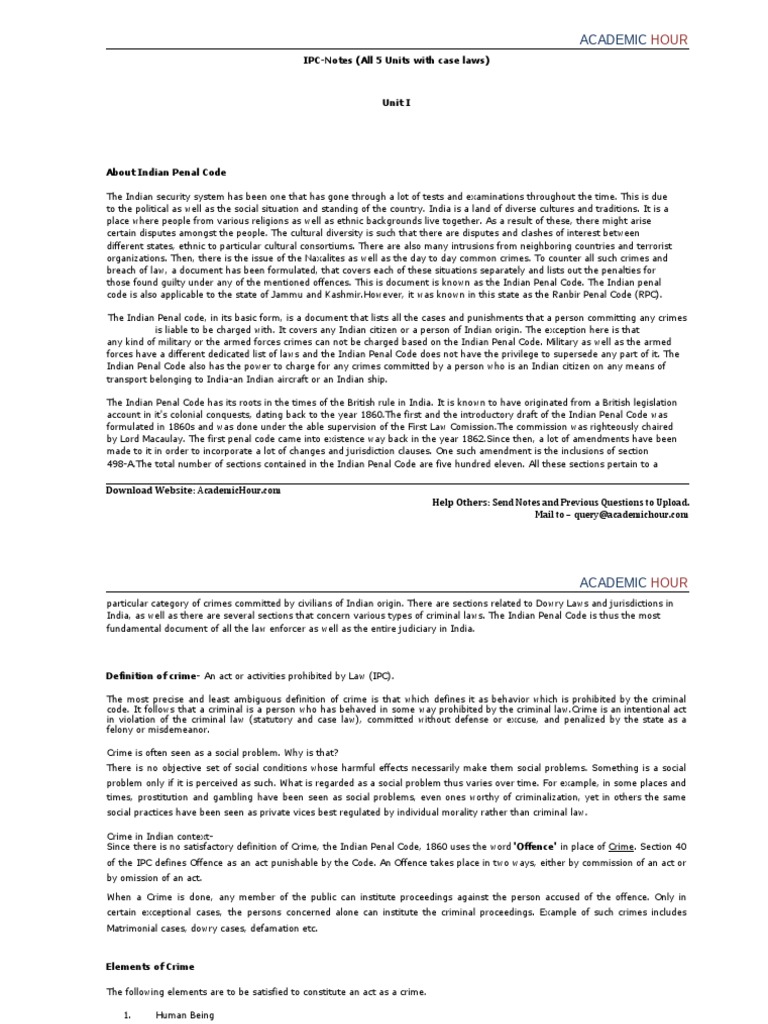 IPC Notes PDF | PDF