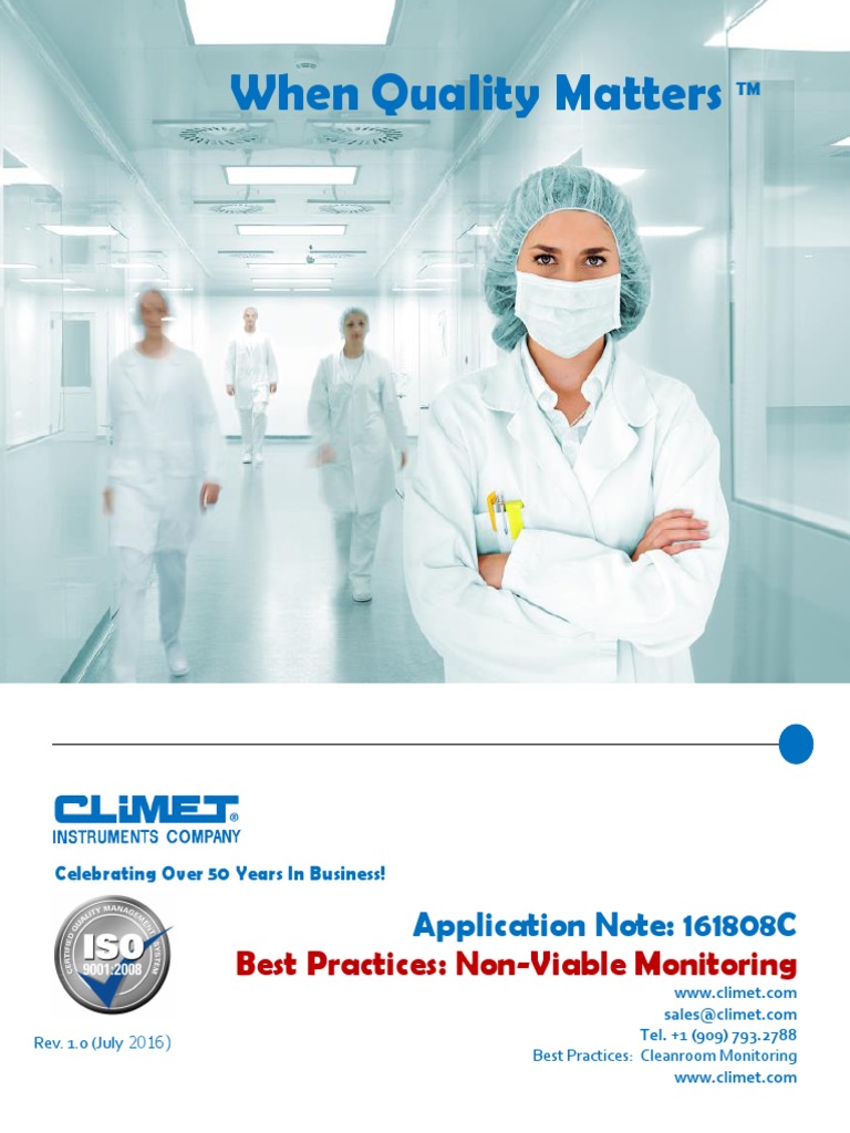 ClimetAppNote Best Practice Non Viable Particle Monitoring | PDF ...
