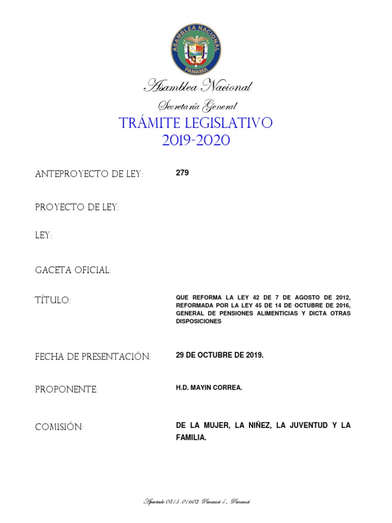Reforma de La Ley 42 | PDF | Pensión alimenticia | Gobierno
