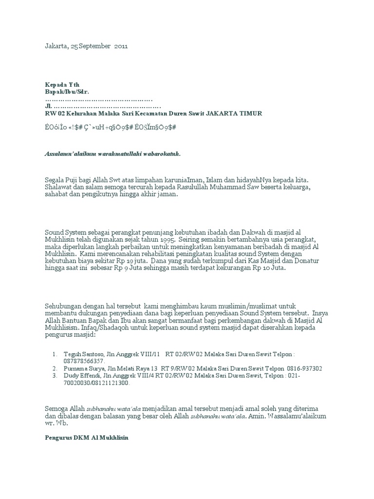 Proposal Perlengkapan | PDF | Griya & Taman