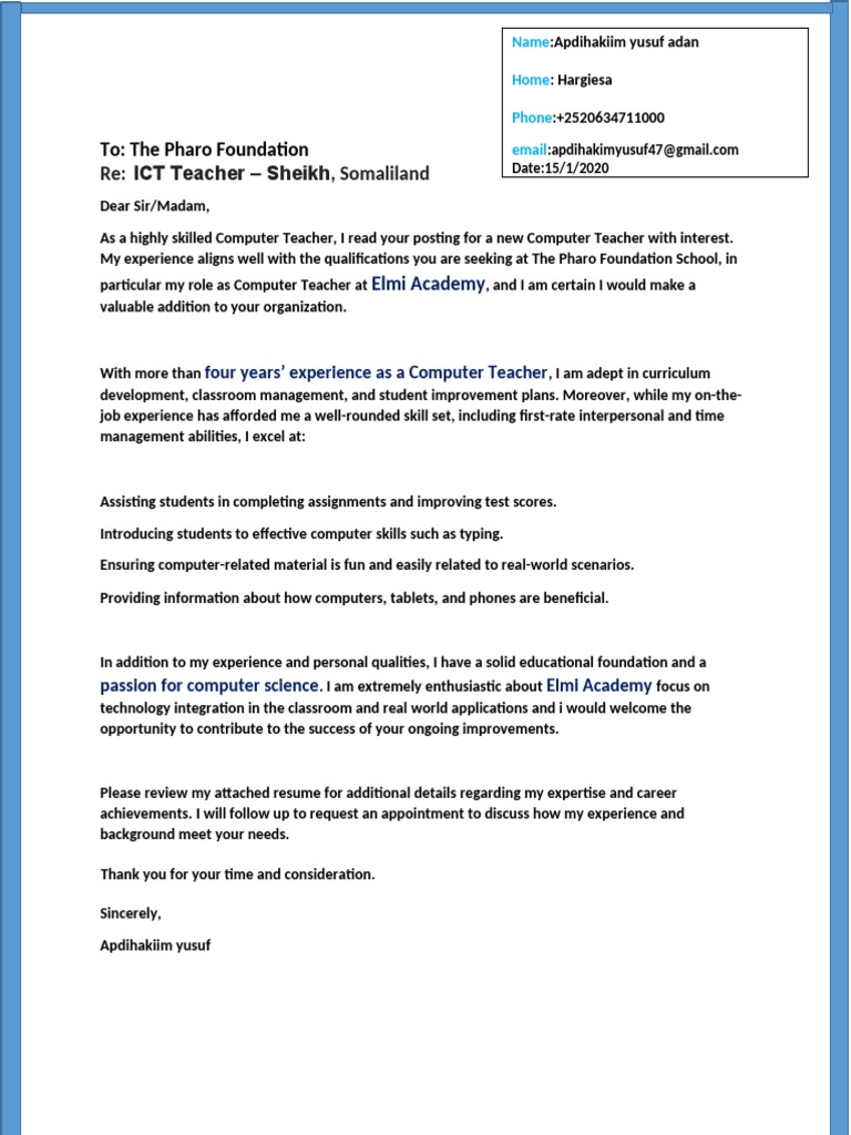 CV and Cover Letter | PDF | Computer Hardware | Personal Computers