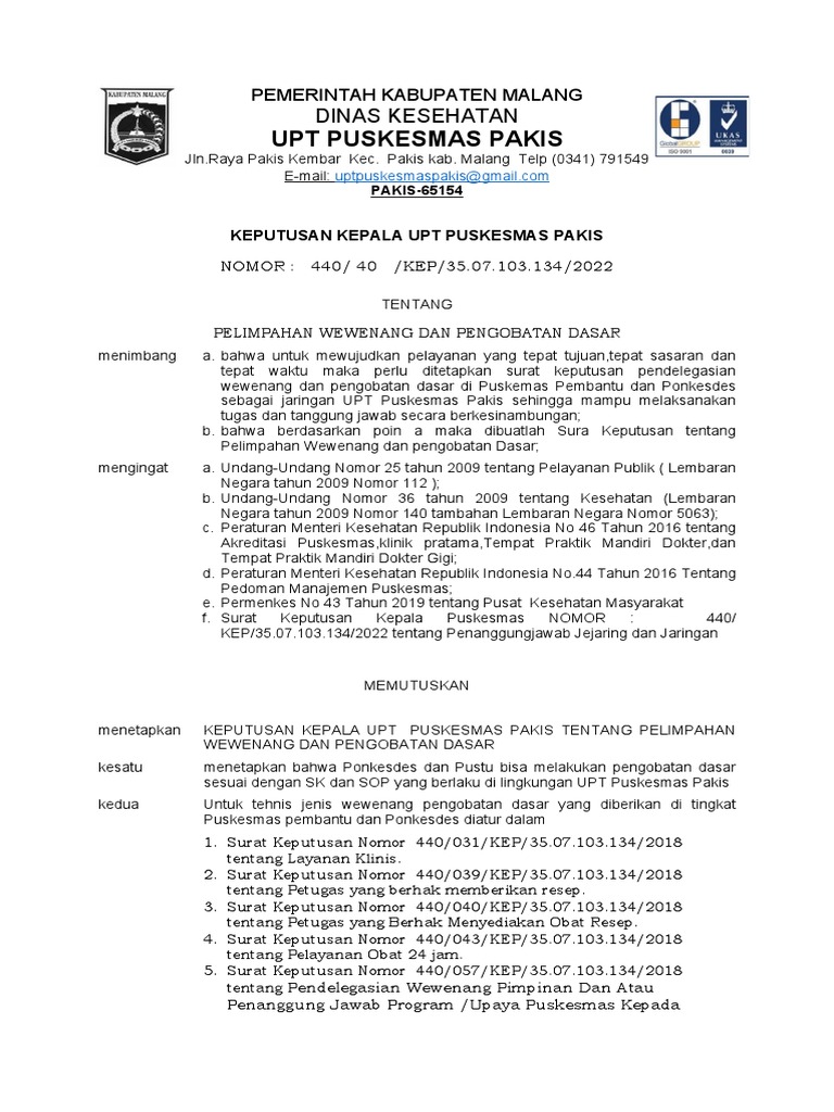 SK Pendelegasian BDD Dan PDD 2022 | PDF