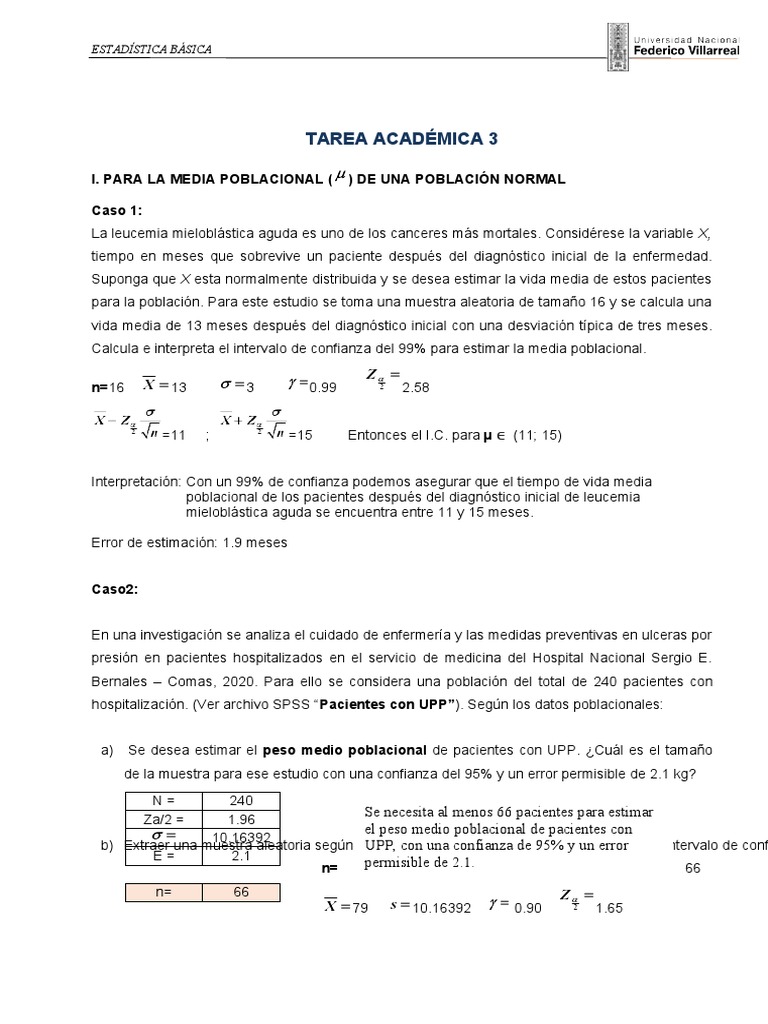 Tarea Academica 3 - Keiko Ericka Quinto Palomino | PDF | Intervalo de confianza | Muestreo ...