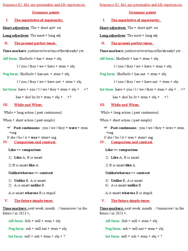 Sequence 02 Summary 4ms 2021 - 2022 | PDF | Linguistics | Language Arts & Discipline