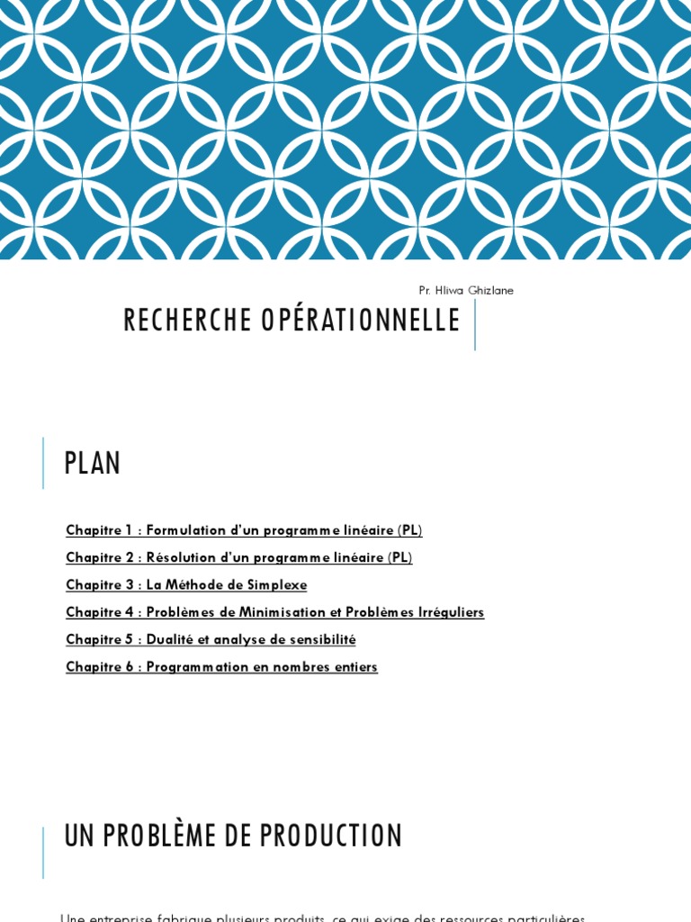 Introduction à la Programmation Linéaire | PDF | Optimisation ...
