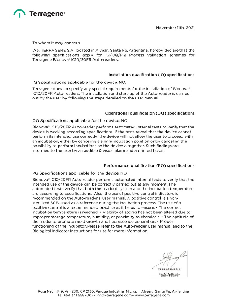 IQ OQ PQ Applicability Bionova Auto Readers | PDF