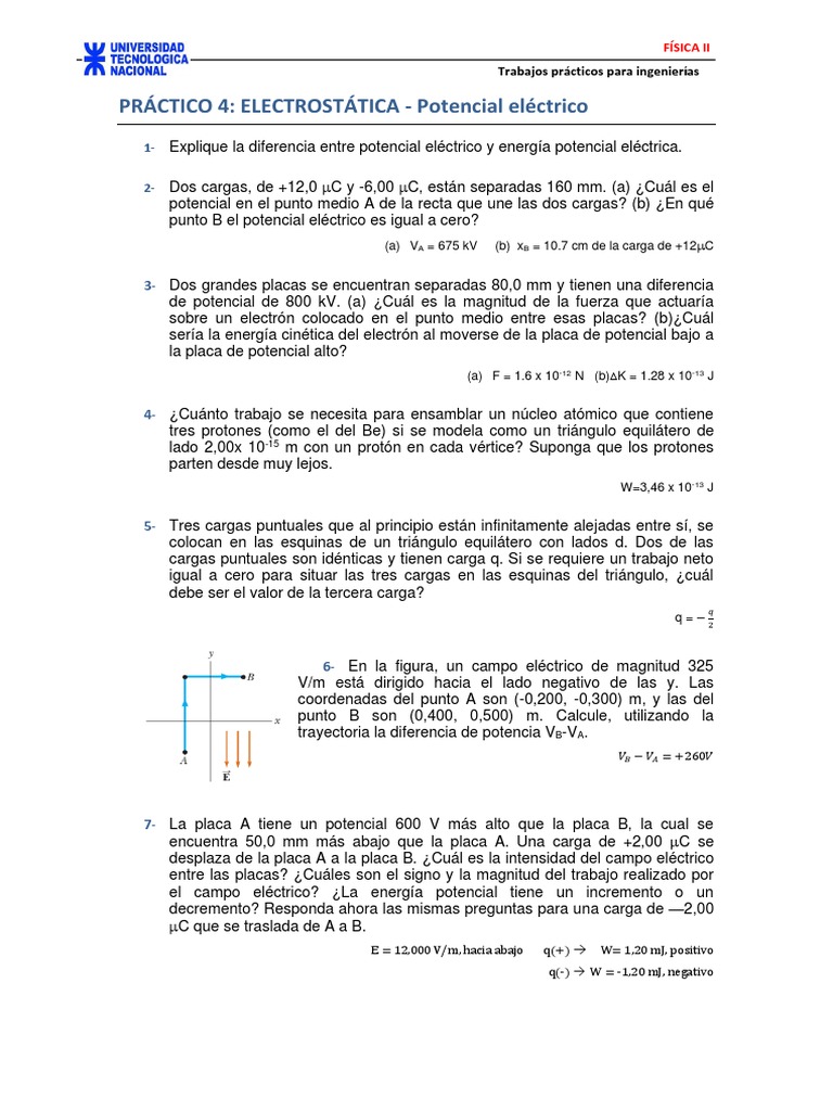 TP4_Upot_Potencial eléctrico | PDF | Electricidad | Energía potencial