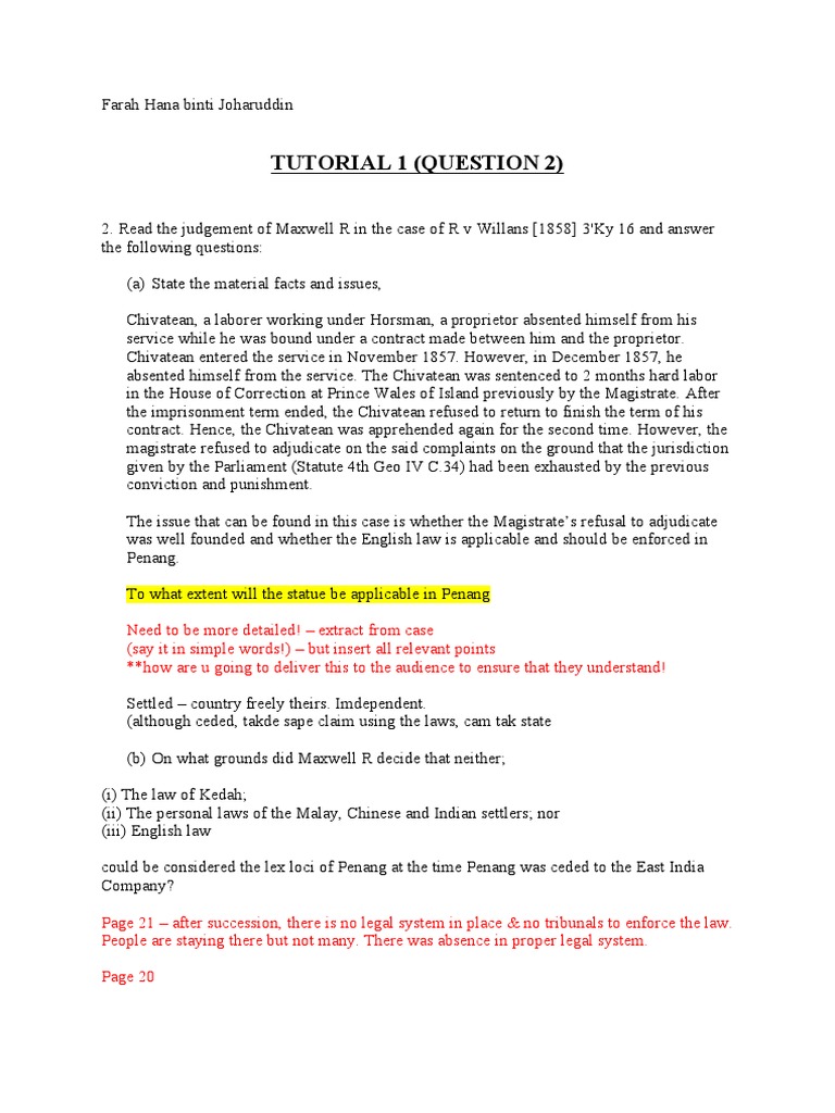 Tutorial 1 (Question 2) | PDF | Ethical Principles | Public Law