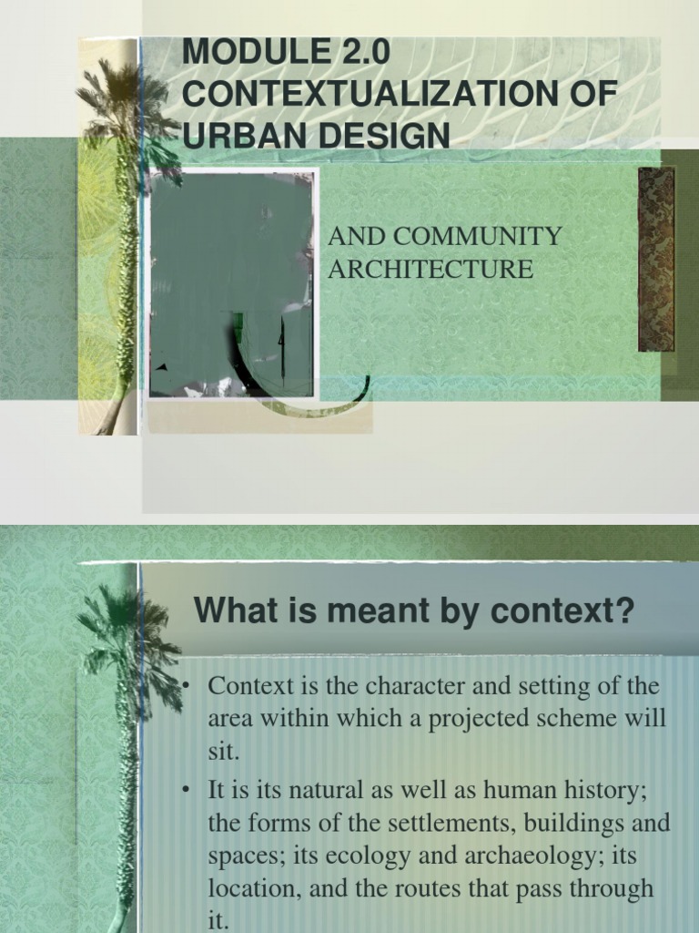 Contextualization And Community Architecture Pdf Community Landscape