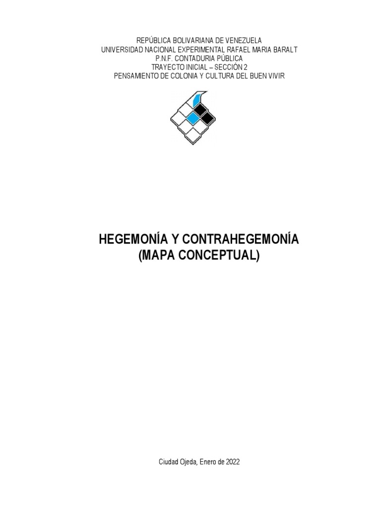 Mapa Conceptual: Hegemonía y Contrahegemonía | PDF | Antonio Gramsci ...