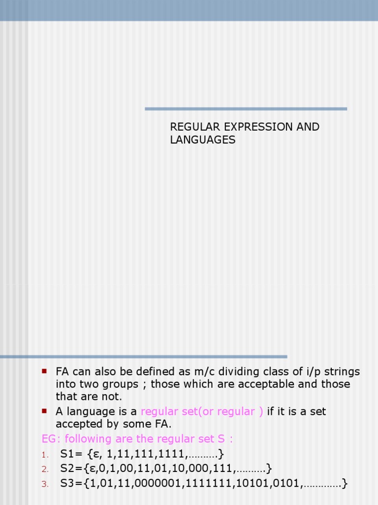 2.1regular Expression-UNIT - II | PDF | Regular Expression | Automata ...