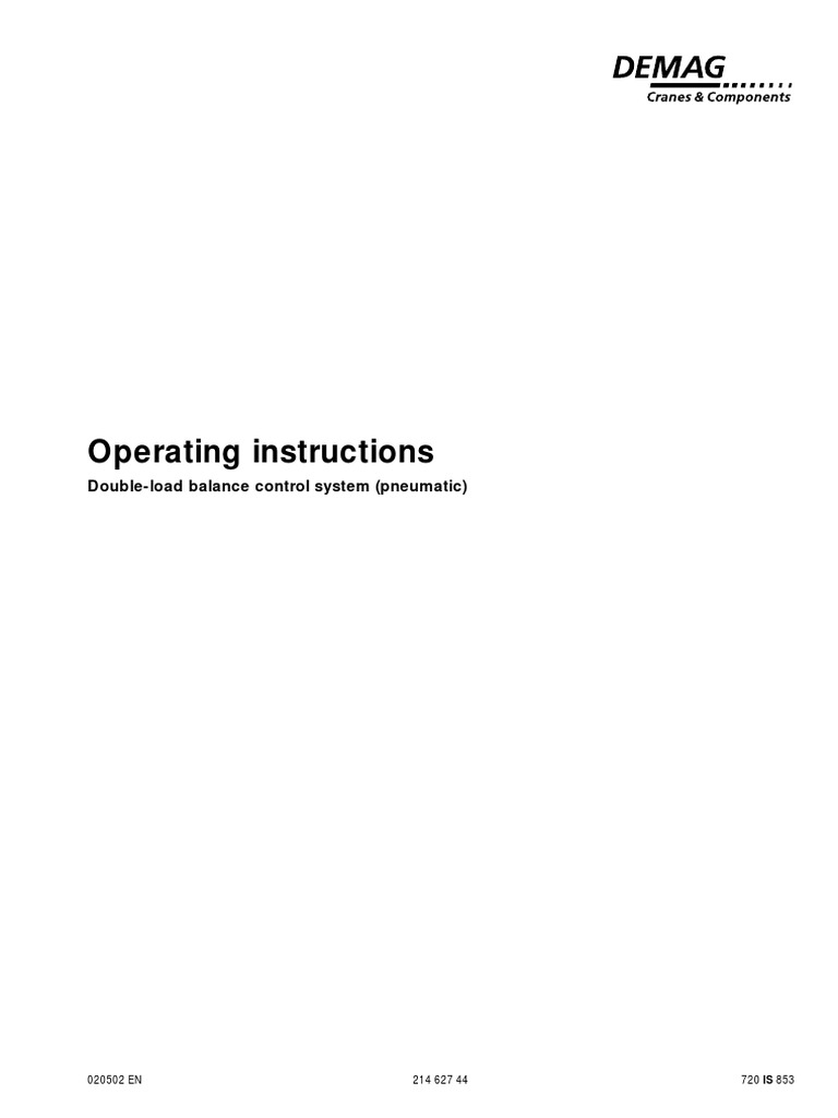 Double-Load Control System Manual | PDF | Safety | Valve