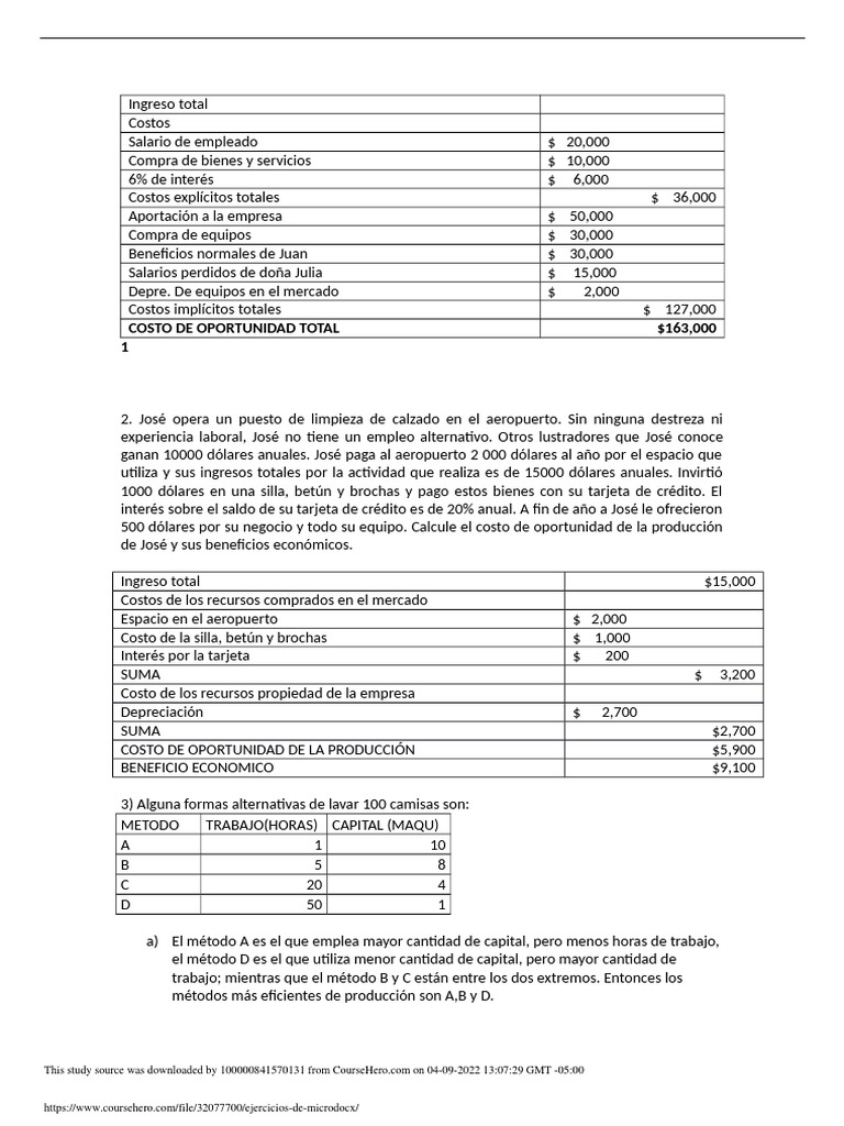 Ejercicios de Micro | PDF | Business | Compartir (Finanzas)