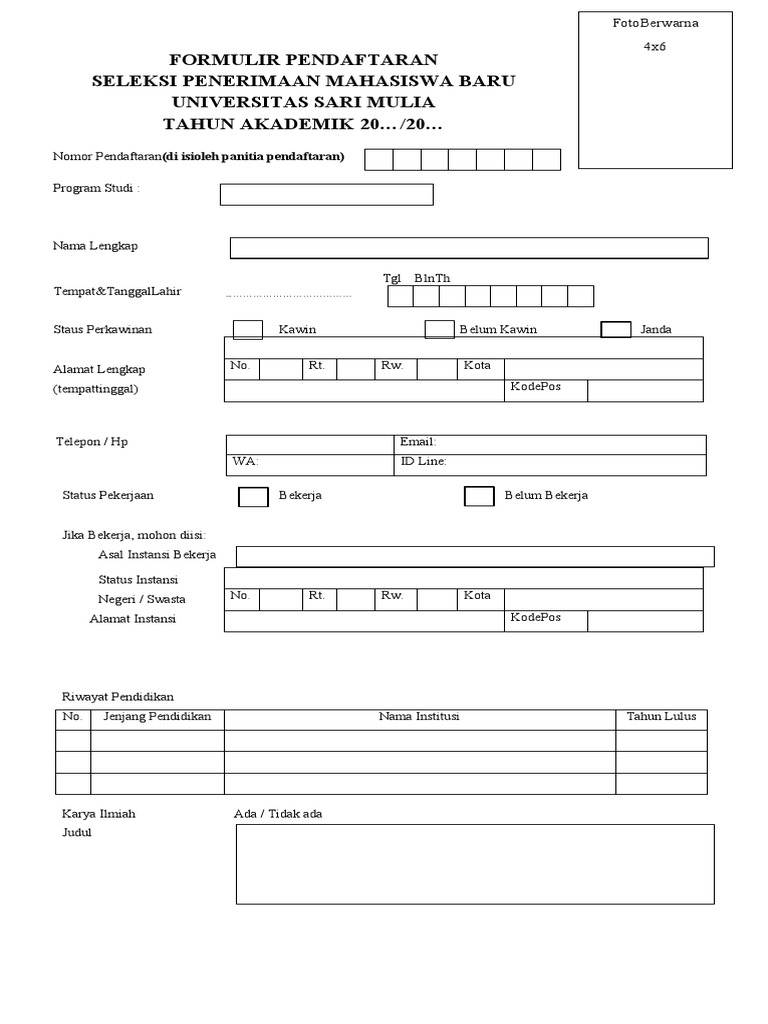 Form Alih Jenjang S1 Dan Profesi | PDF
