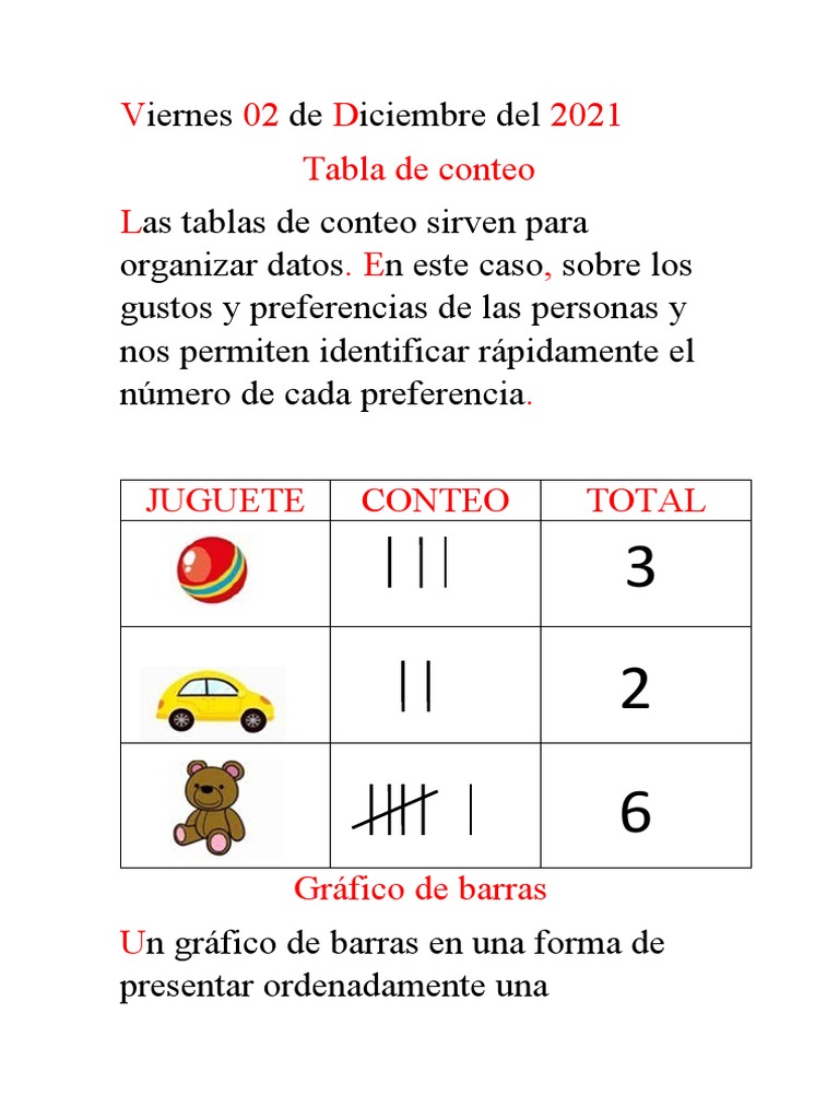 Tabla de Conteo | PDF