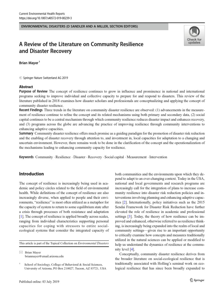 Community Resilience in Disaster Recovery | PDF | Climate Resilience ...