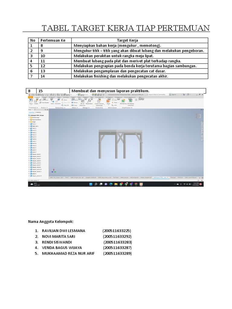 Tabel Target Kerja Tiap Pertemuan | PDF