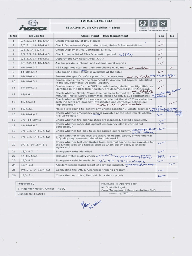 HSEQ Audit Report of NTPC - Kudigi | PDF