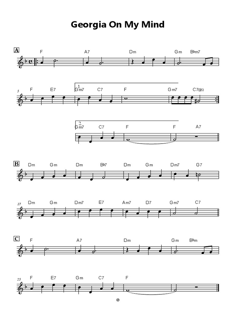 Georgia On My Mind (F) InC | PDF