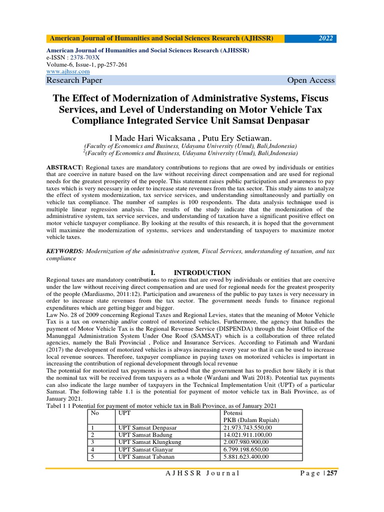 The Effect of Modernization of Administrative Systems, Fiscus Services ...