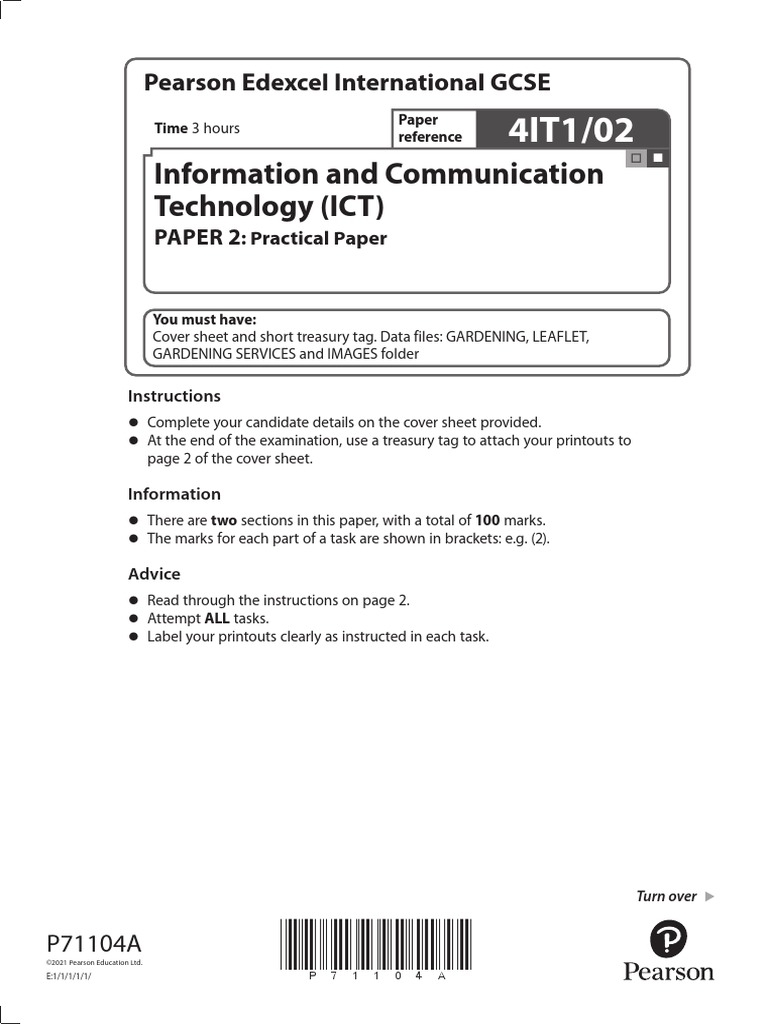 Information and Communication Technology (ICT) : Pearson Edexcel ...