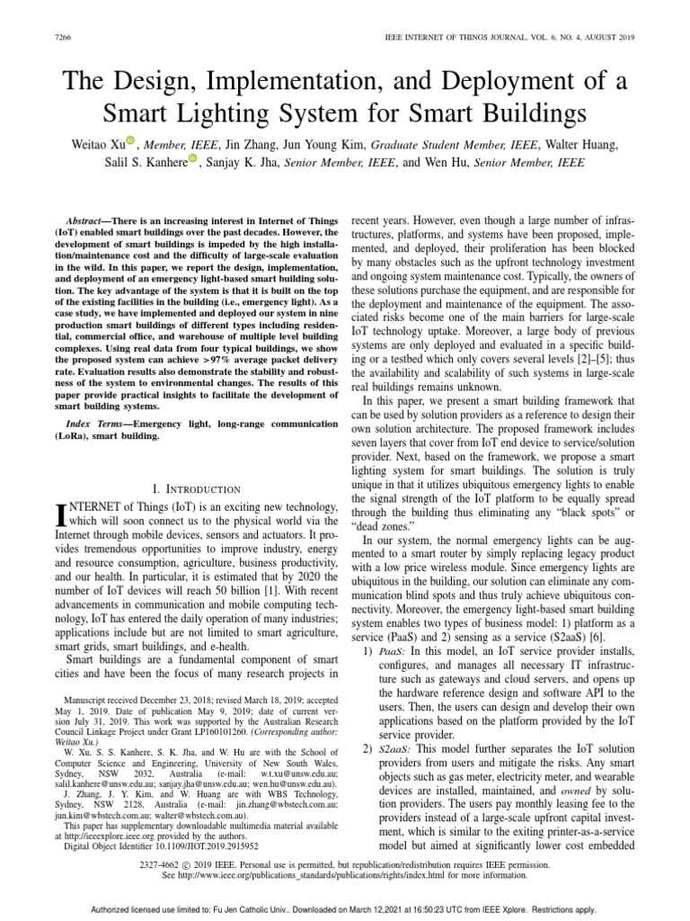 The Design, Implementation, and Deployment of A Smart Lighting System ...